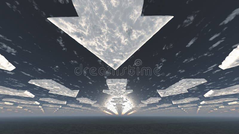 Arrow clouds sky stock illustration. Illustration of business - 255791662
