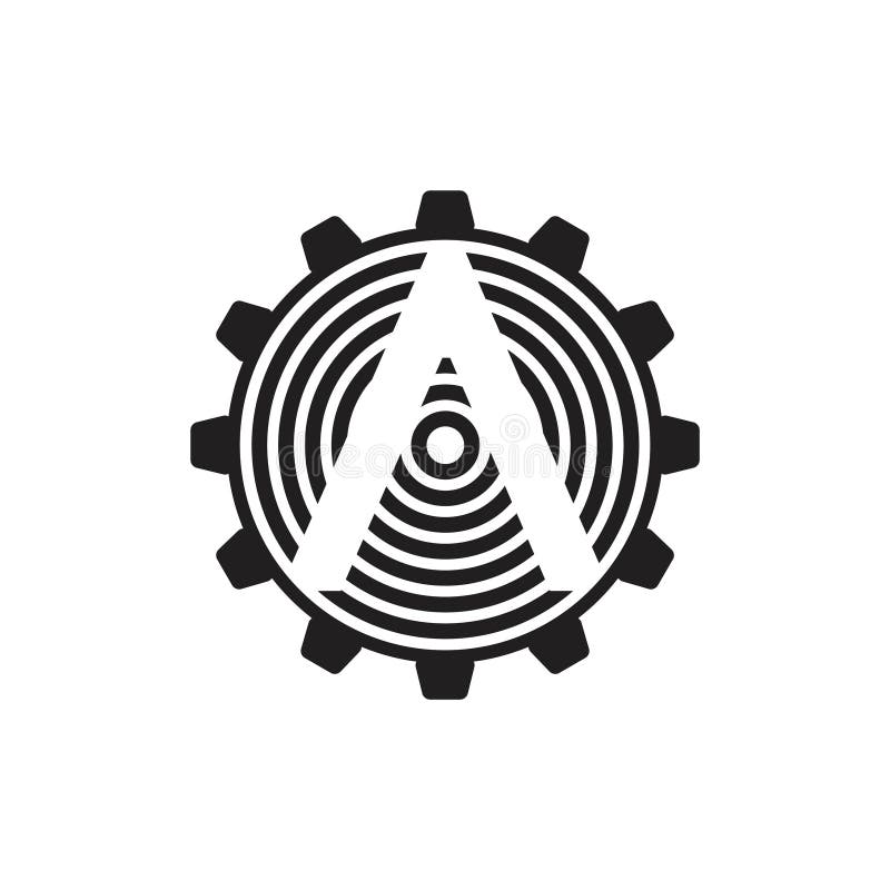 Arrow Cog Machine Industrial Logo Vector Stock Vector - Illustration of ...