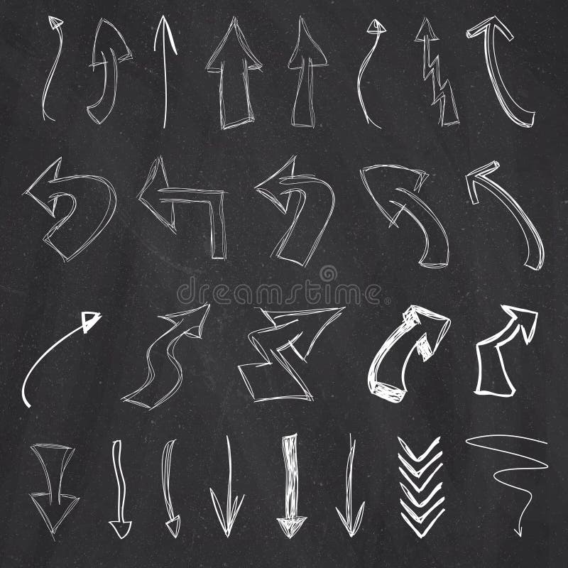 Arrow Collection by Chalk Drawing Stock Vector - Illustration of chalk ...