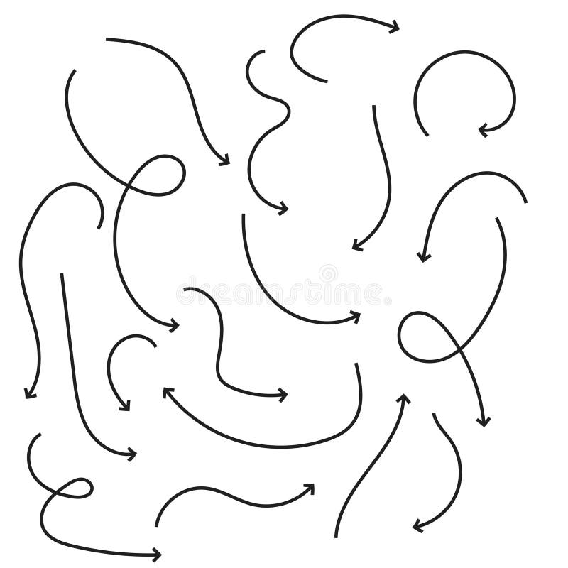 Arrow Collection Icon, Set of Hand Drawn Arrow, Hand Drawn Arrows ...