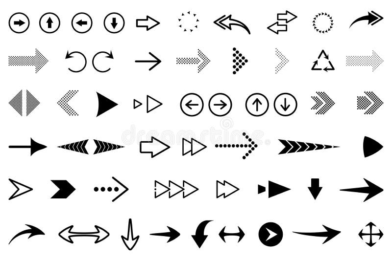 Arrow Collection Icon Set. Modern Simple Arrows Stock Vector ...