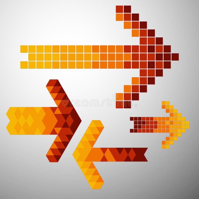 Arrow Collection Square Briangle Stock Illustration - Illustration of ...