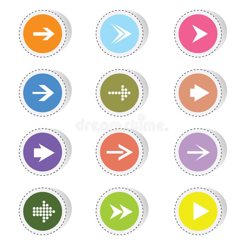 Arrow Color Vector Art on a Sticker Stock Vector - Illustration of ...