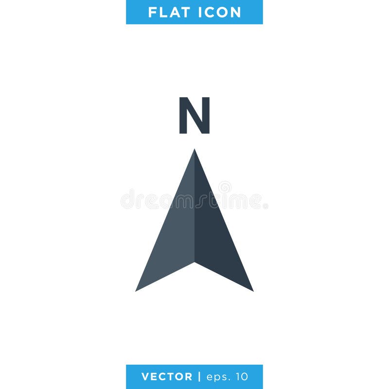 North Direction Compass Icon - Vector Graphic Isolated on White ...