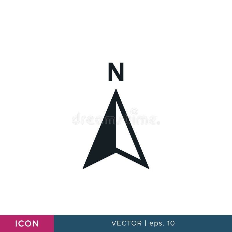 Arrow Compass Icon Vector Logo Template. North Direction Stock Vector ...