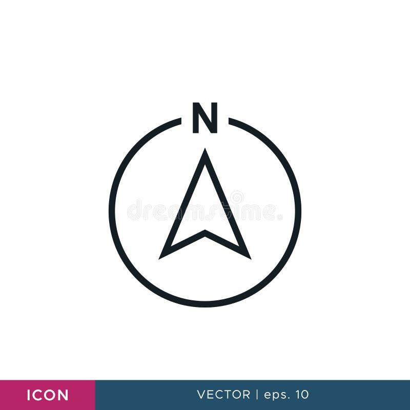 Arrow Compass Icon Vector Logo Template. North Direction Stock Vector ...