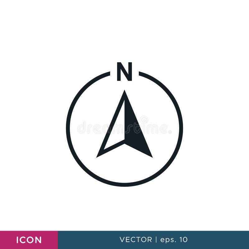 Arrow Compass Icon Vector Logo Template. North Direction. North Down ...
