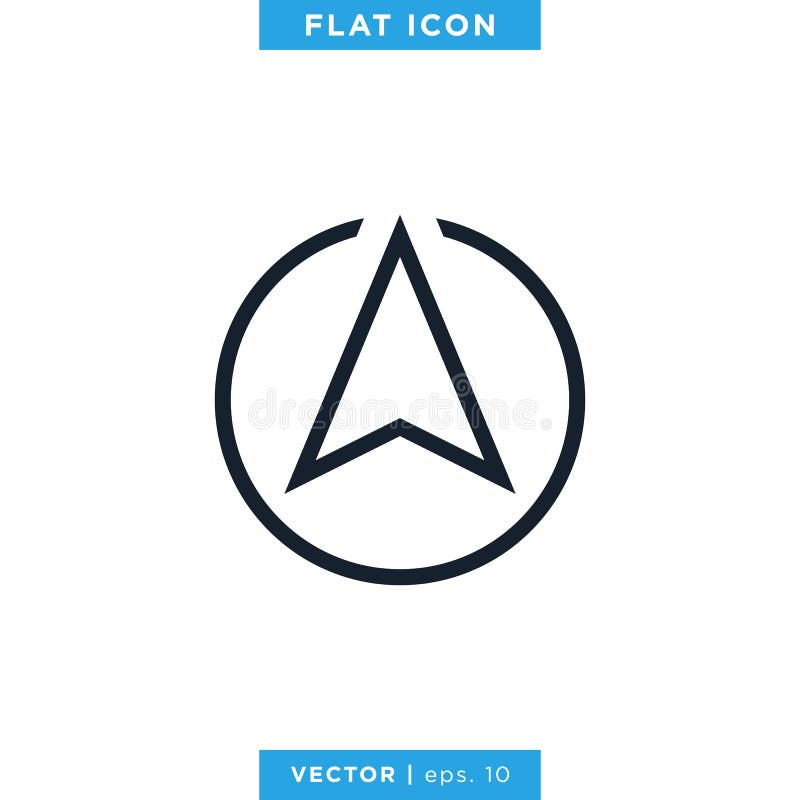 Arrow Compass Icon Vector Logo Template. North Direction. North Down ...