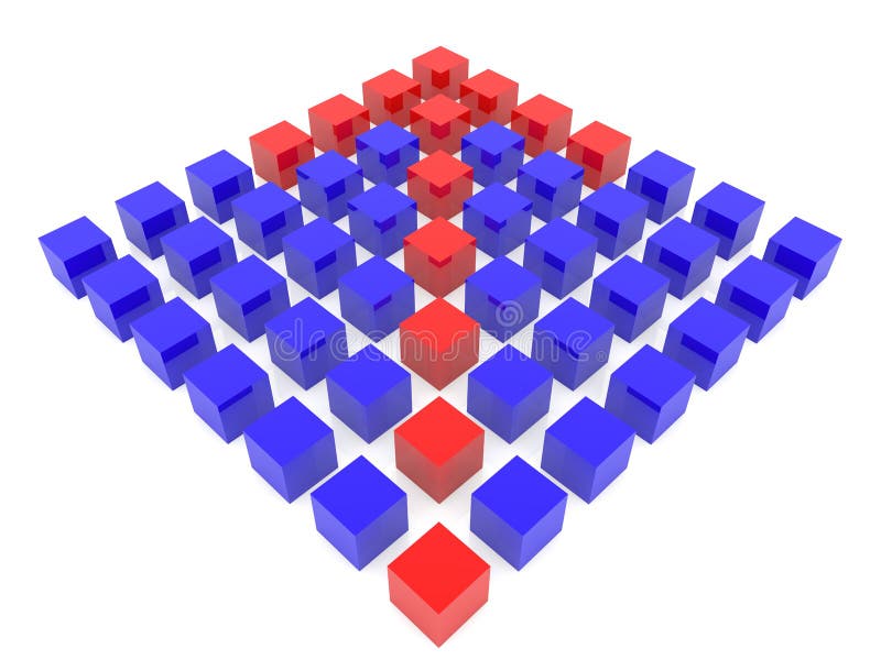 Arrow Concept from Red and Blue Blocks Stock Illustration ...