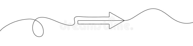 Arrow Continuous Line Drawing Icon Vector. Black Scribble Directions ...