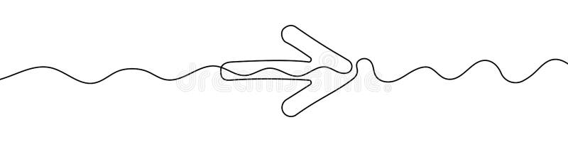 Arrow in Continuous Line Drawing Style. Line Art of the Arrow Icon ...