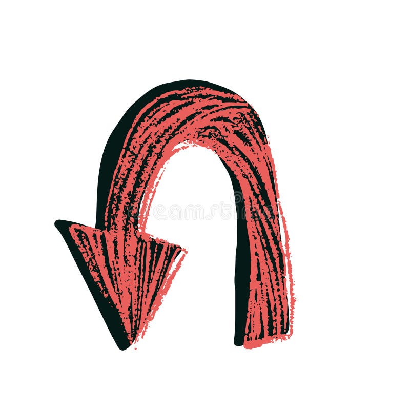 Arrow Crayon Drawing. Neo Brutalist Doodle Style Stock Illustration ...