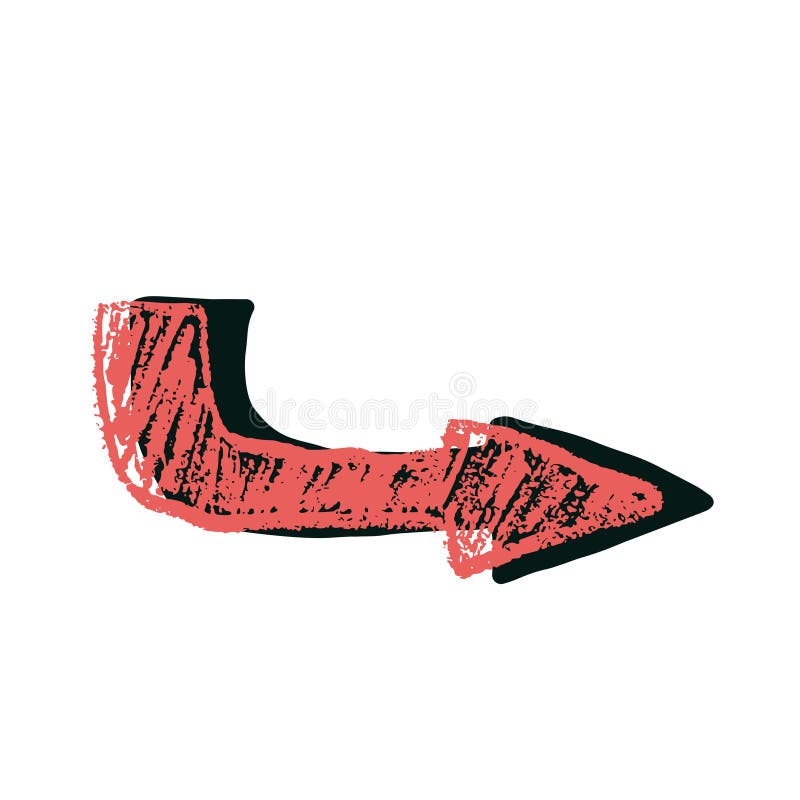 Arrow Crayon Drawing. Neo Brutalist Doodle Style Stock Illustration ...