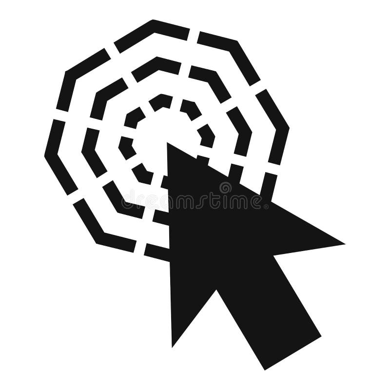 Arrow Cursor Click Icon, Simple Black Style Stock Vector - Illustration of background, cursor ...