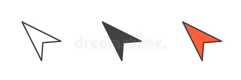 Arrow Cursor Different Style Icon Set Stock Vector - Illustration of ...