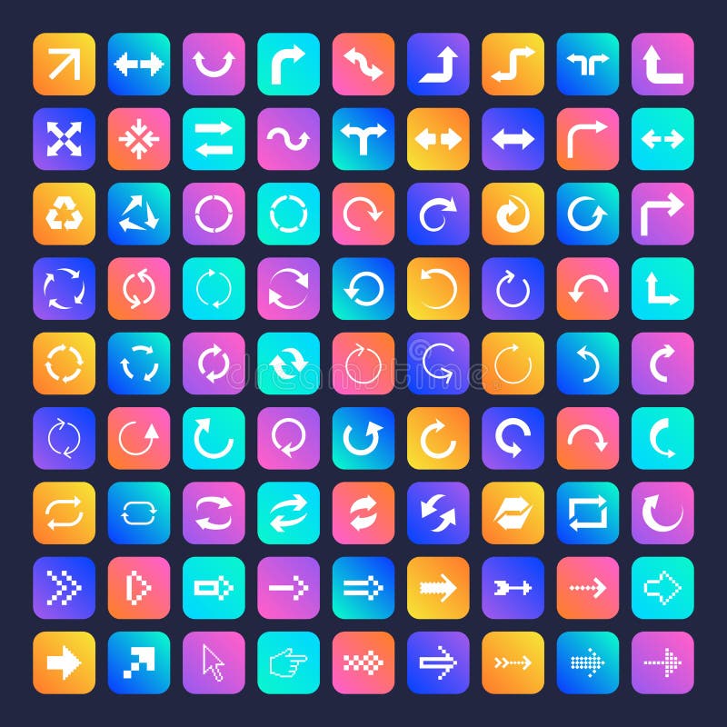 Arrow and cursor icons stock vector. Illustration of round - 235319140