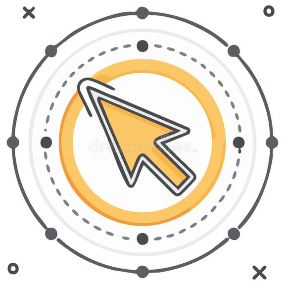 Arrow Cursor Inside Circle and Circles with Dots Concept Design for ...