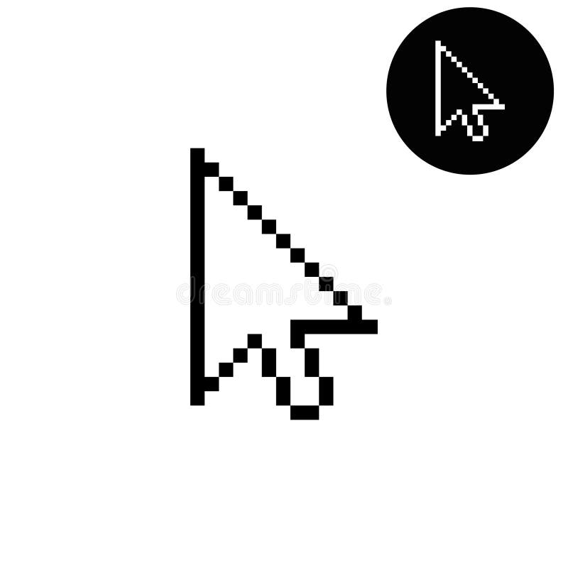 Arrow Cursor - White Vector Icon Stock Vector - Illustration of link ...