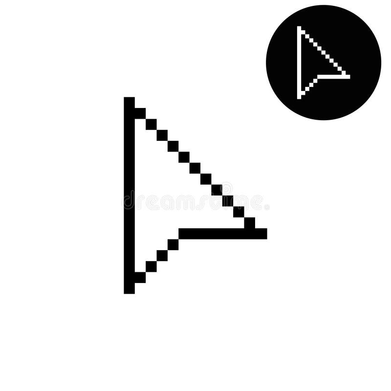 Arrow Cursor - White Vector Icon Stock Vector - Illustration of link ...