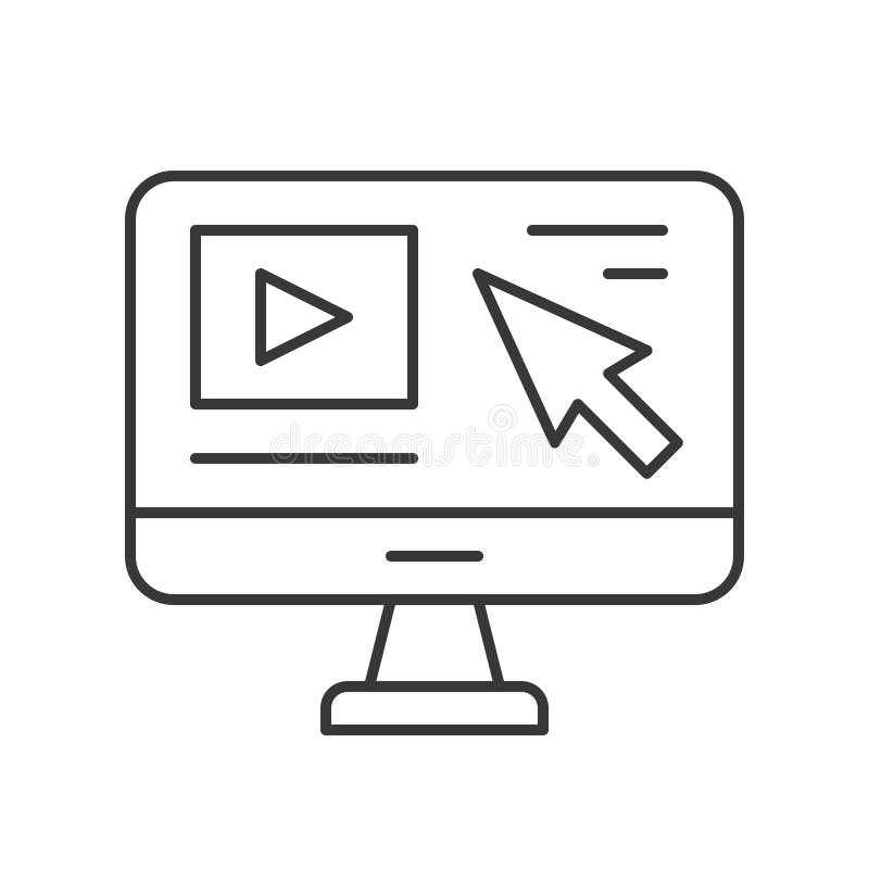 Arrow Cursor and Video Clip on Computer Desktop Screen, Landing Stock ...