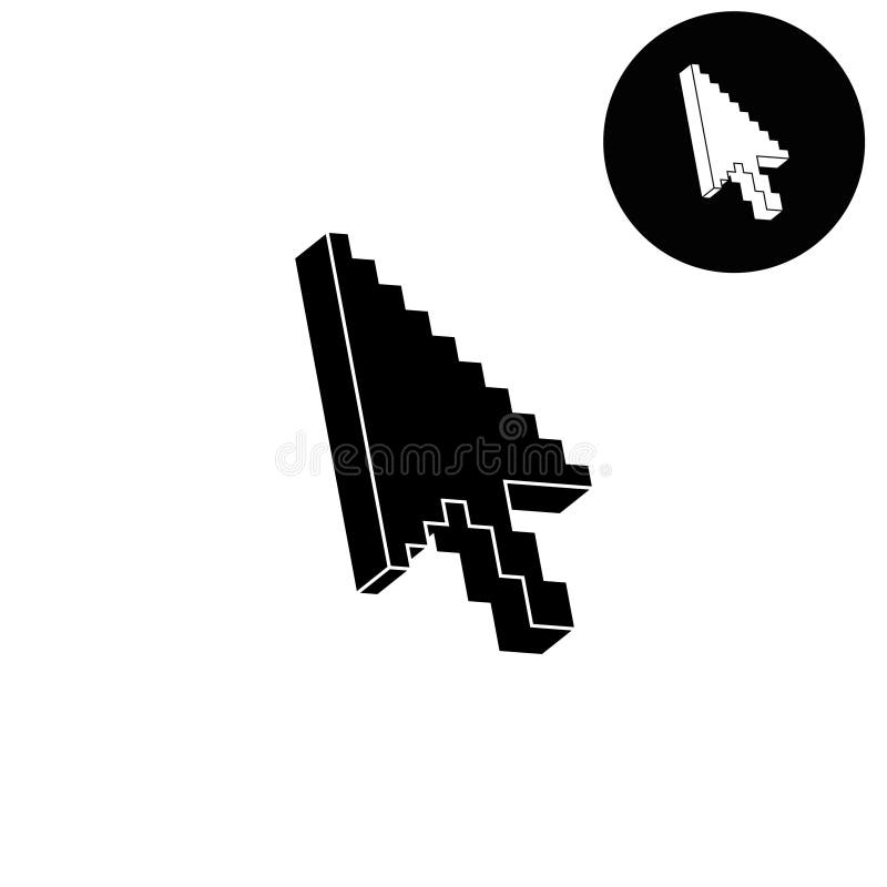 Arrow Cursor - White Vector Icon Stock Vector - Illustration of pixel ...