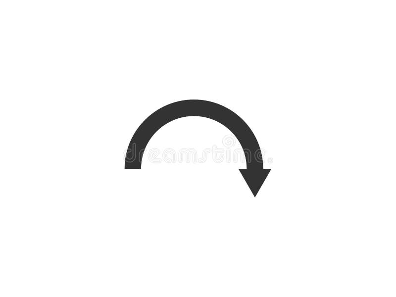 Arrow Curved Icon. Vector Illustration, Flat Design Stock Illustration ...