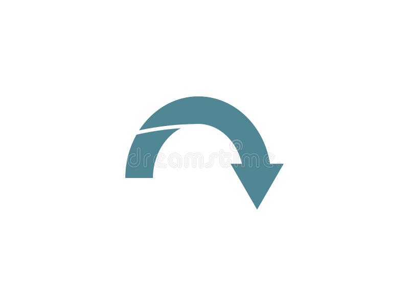 Arrow Curved Icon. Vector Illustration, Flat Design Stock Illustration ...