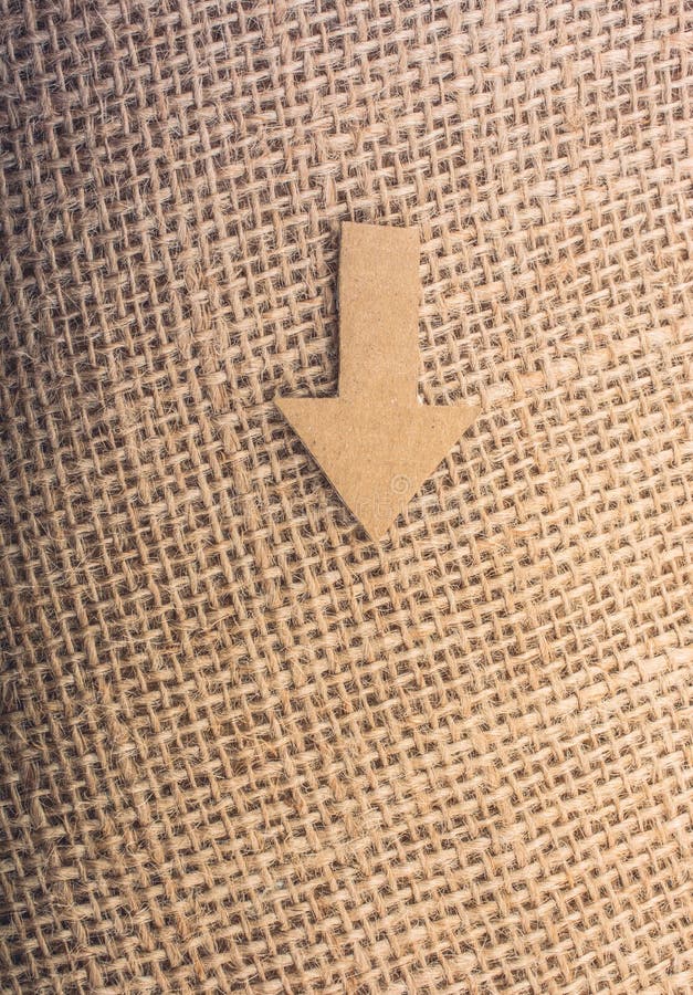 Arrow Cut Out of Brown Paper Stock Photo - Image of button, refresh ...