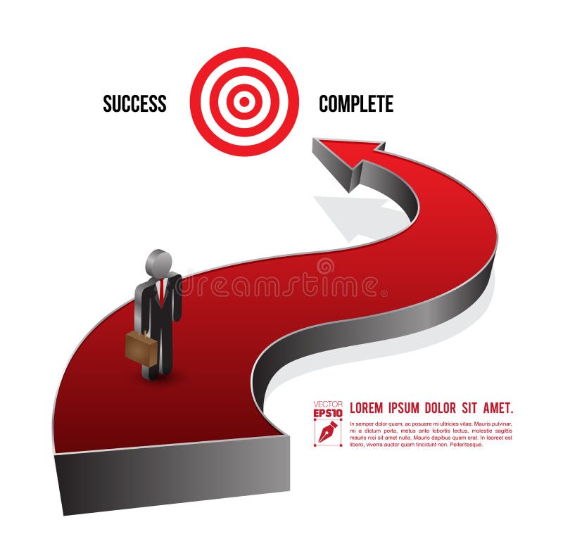 Arrow 3d go to target stock vector. Illustration of money - 38634658