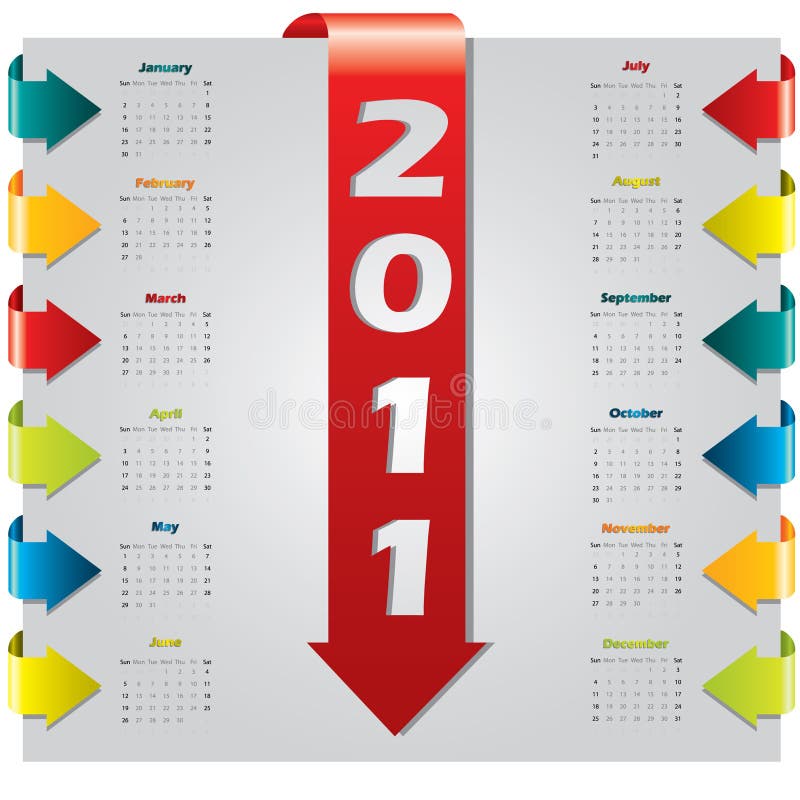 Arrow Calendar Design for 2014 Stock Vector - Illustration of date ...