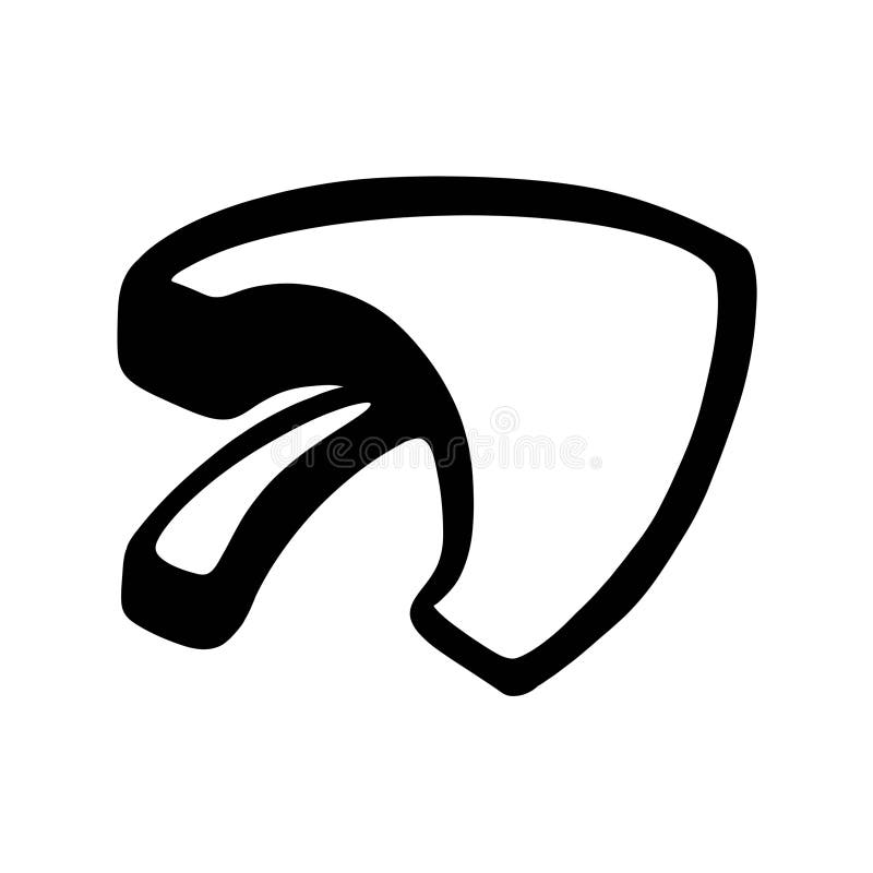 Three-dimensional Arrow Icon Outline Design, Curved Fat Arrow Pointing ...