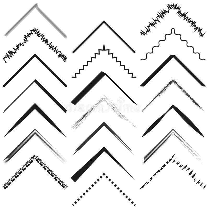 Arrow Design Collection. Black Upward Arrows. Geometric Variations ...