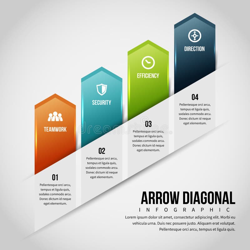Arrow Diagonal Infographic stock vector. Illustration of flow - 88470044
