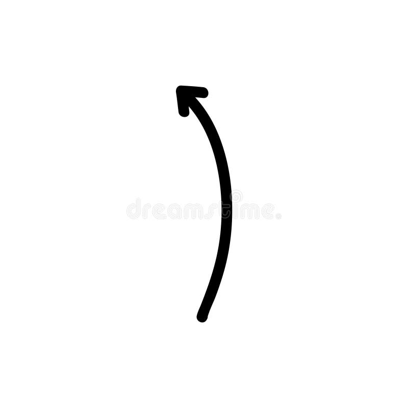 Arrow Diagonal Left Up Line Black Doodle Stock Illustration ...