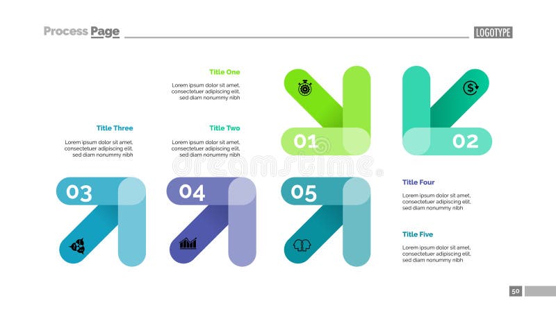 Arrow Chart with Five Elements Template Stock Vector - Illustration of ...