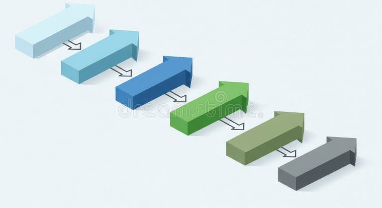 Arrow Diagram Progressing Forward Stock Illustration - Illustration of ...