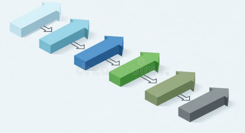 Arrow Diagram Progressing Forward Stock Illustration - Illustration of ...