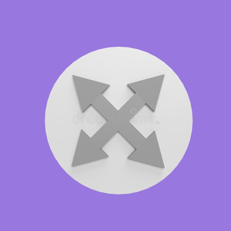 Arrow Direction 3d Icon Model Cartoon Style Concept. Render ...