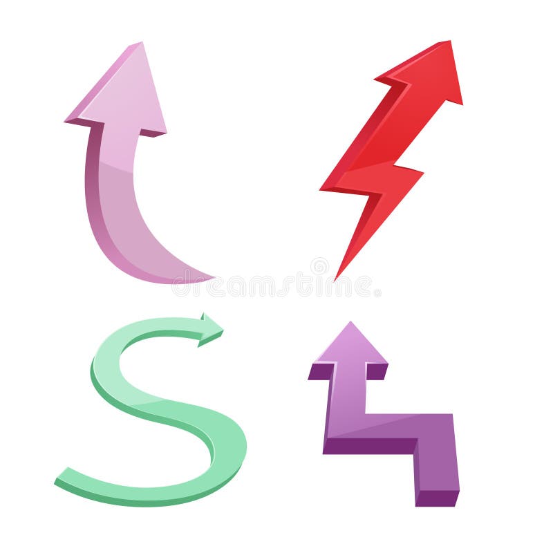 Arrow Direction Design Color Set Stock Vector - Illustration of motion ...