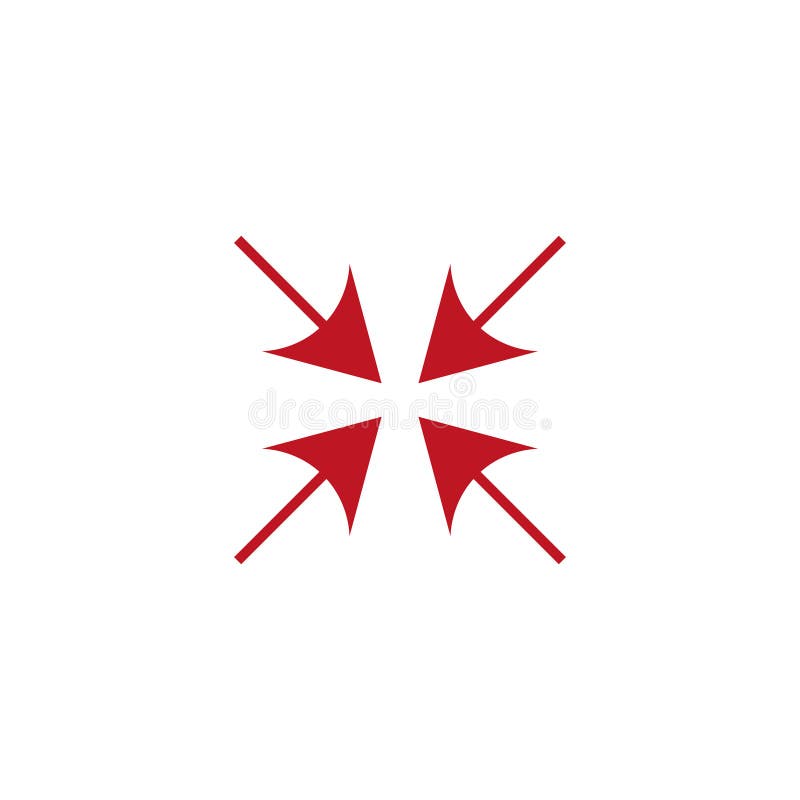 Arrow Direction Icon. Red Arrows Pointing. Inward Movement Symbol ...