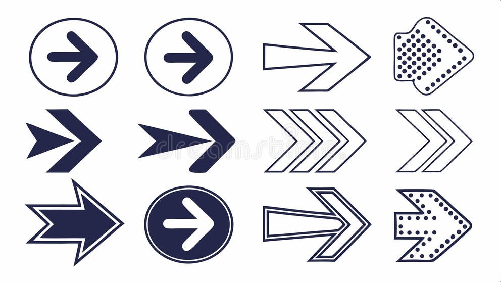 Arrow Direction Icons, Navigation Symbols for UI and Design Projects Vector Design Generative AI ...