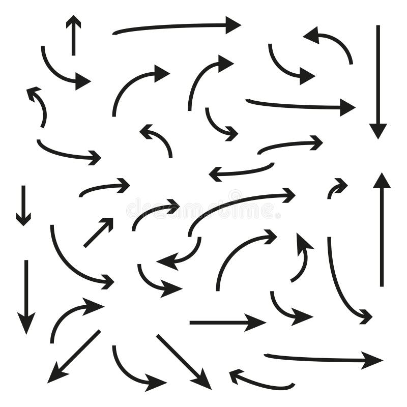 Arrow Direction Icons. Vector Arrow Collection. Movement Graphic ...