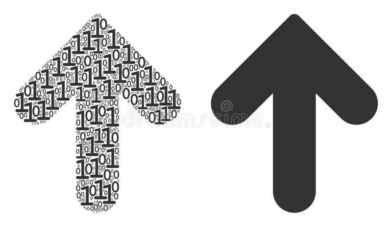 Arrow Direction Mosaic of Binary Digits Stock Vector - Illustration of pointer, composition ...
