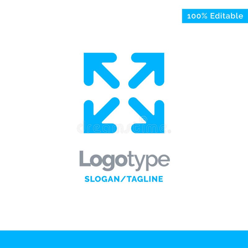 Arrow, Direction, Move Blue Solid Logo Template. Place for Tagline ...