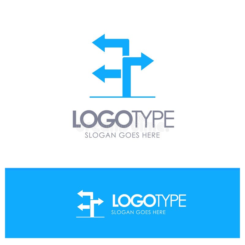 Arrow, Direction, Navigation Blue Solid Logo with Place for Tagline ...