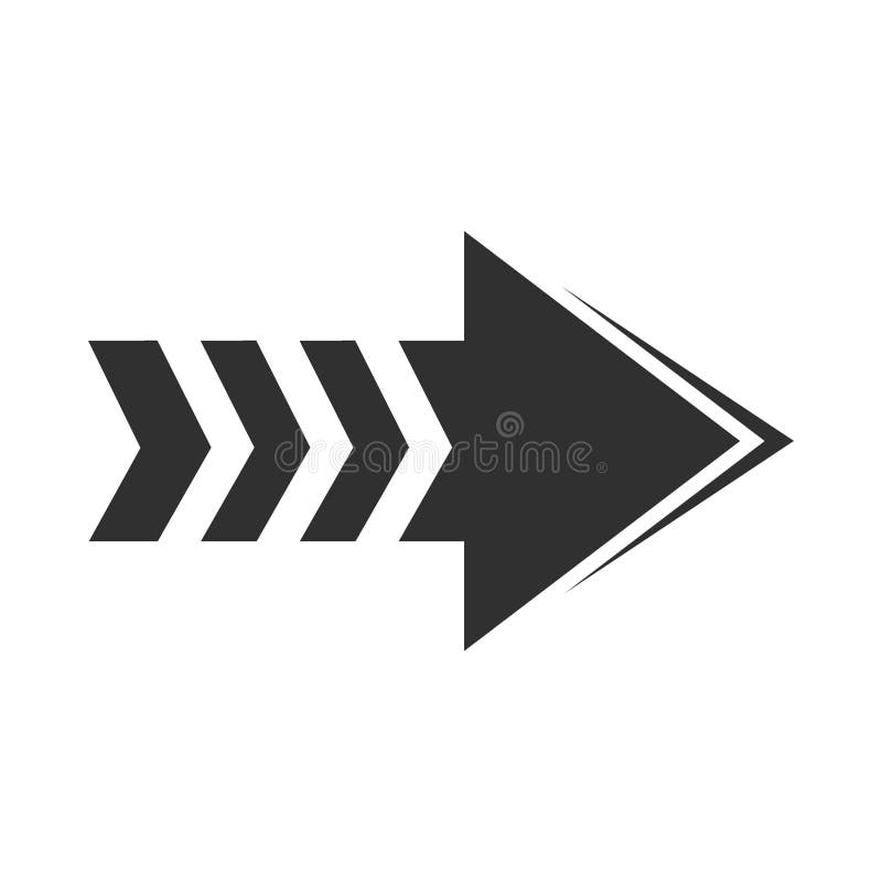 Arrow Direction Related Icon, Right Pointed Orientation Silhouette ...