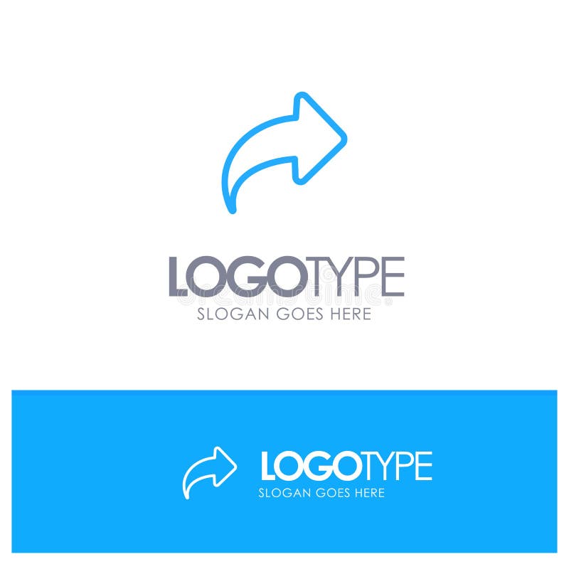 Arrow, Direction, Right, Forward Blue Outline Logo Place for Tagline ...