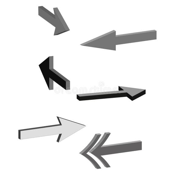 Arrow Direction Set. Gray Pointer Collection. Vector Navigation Symbols ...