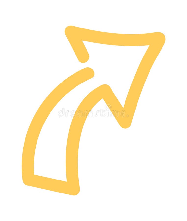 Arrow Direction Symbol Color Doodle Stock Vector - Illustration of ...