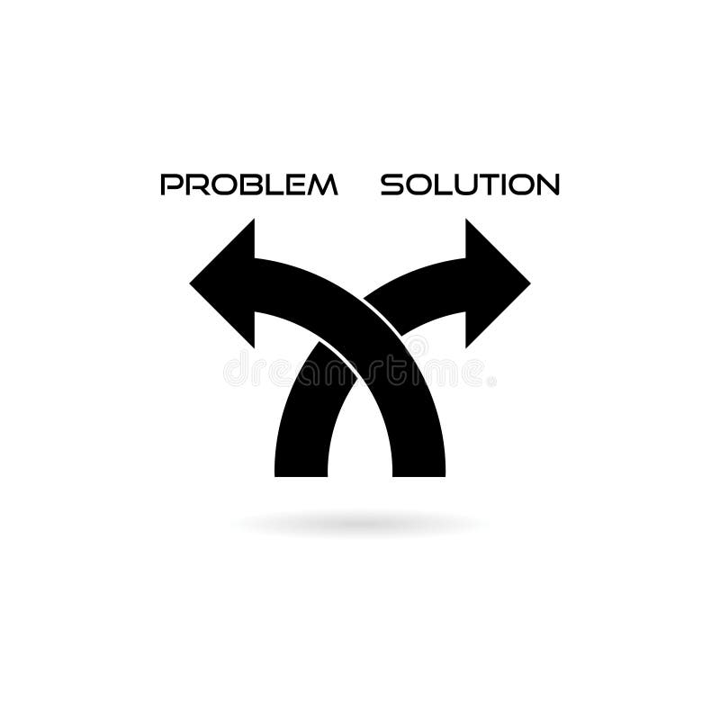 Problem and Solution Choice, Arrow and Problem and Solution Icon, Sign ...